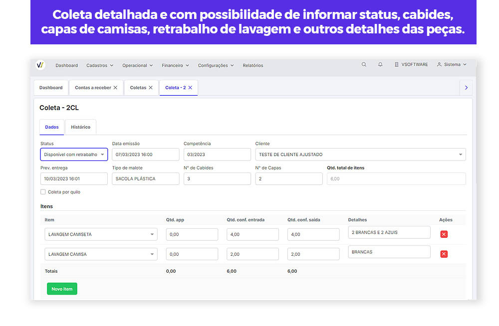 VSClean - Software para Gestão de Lavanderias